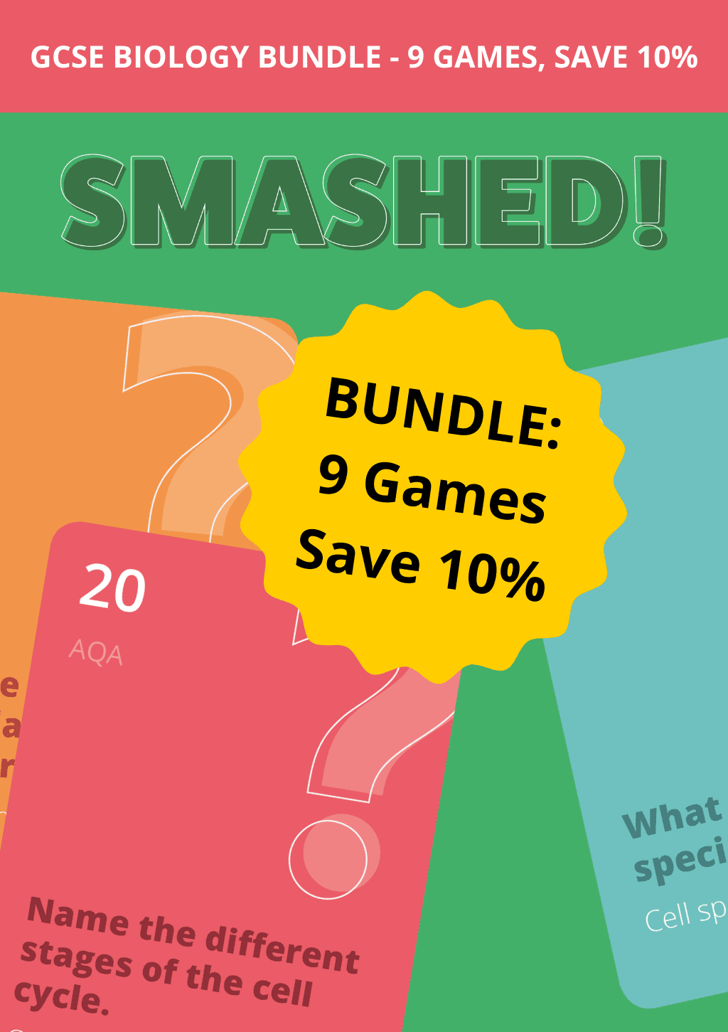 Smashed: GCSE Biology Card Games Bundle – All 9 Topics - Oaka Books